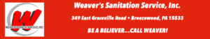 Weavers Sanitation Service – Be A Believer…Call Weaver!